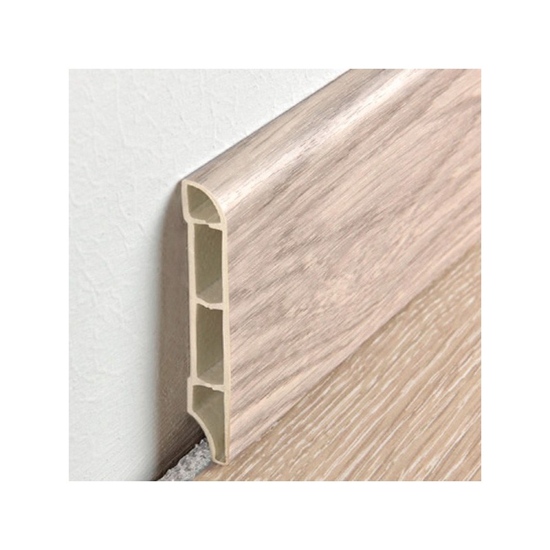 Rodapié de vinilo expandido acabado tipo madera natural pasacables ...